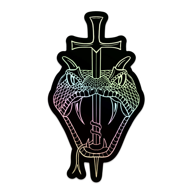 Large 'Sword & Snake Logo' Holographic Sticker – Kill Evil